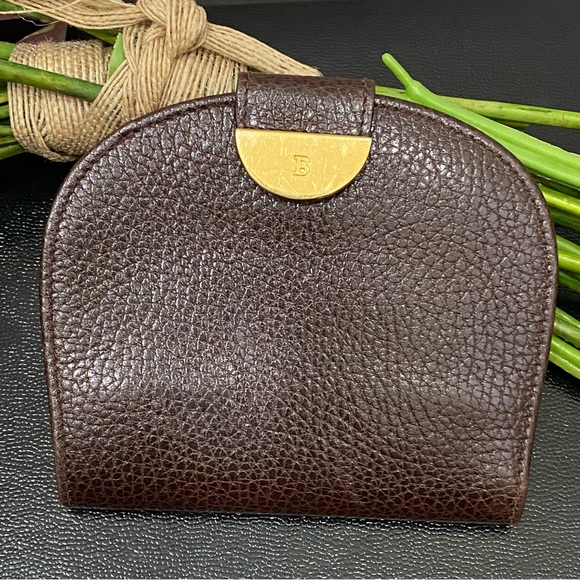 Bally | Bags | Vintage Bally Brown Genuine Leather Bifold Snap Wallet ...